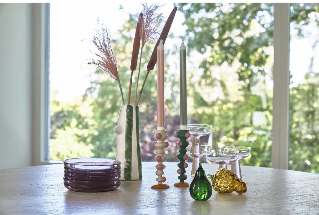 Villa Collection Kameninová váza se zobákem a řasami Styles 26 cm Green