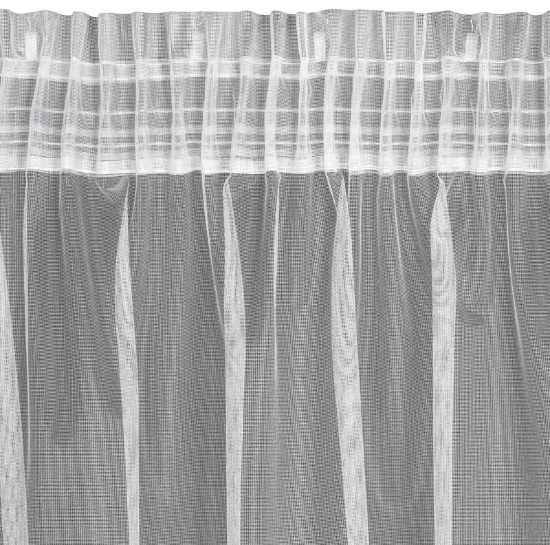 Bílá záclona na pásce SARI s ozdobnou krajkou 400x145 cm