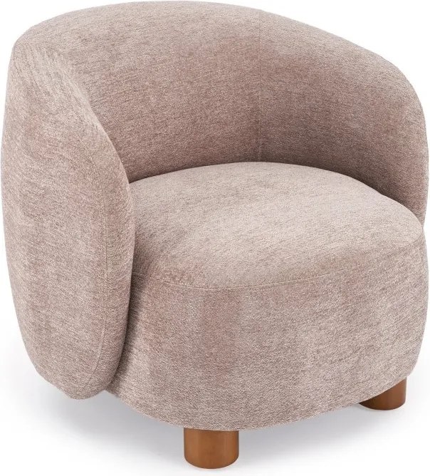 Designové křeslo BAKER — dřevo, látka, béžová