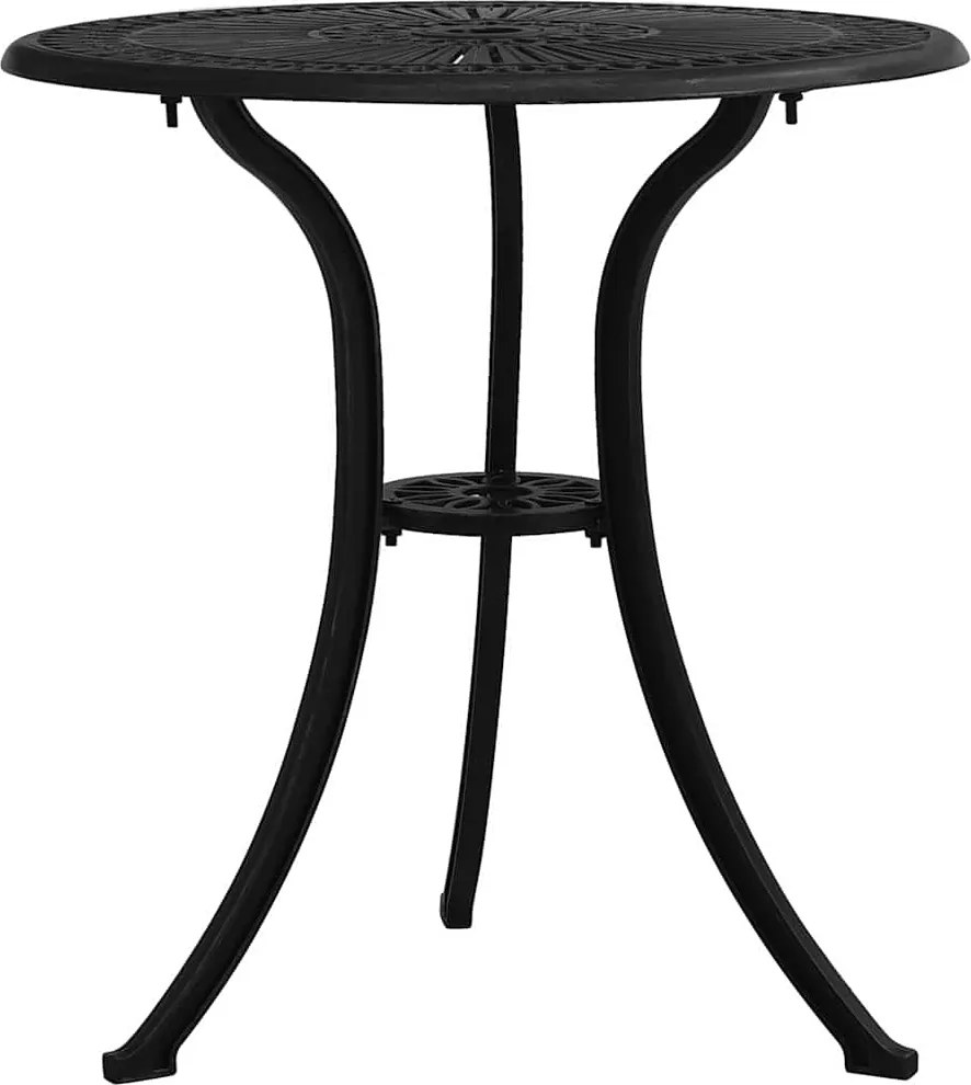3dílný bistro set litý hliník černý 315592