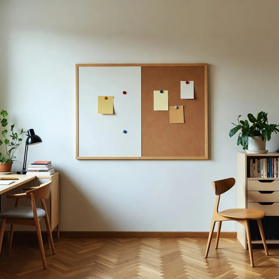 Toptabule.sk Kombinovaná tabule bílá v dřevěném rámu CLASSIC 90x60 cm