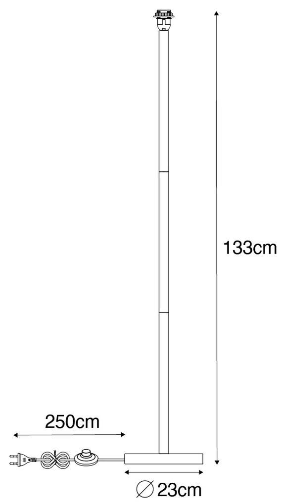 Rustikální stojací lampa dřevěná bez stínidla - Mels