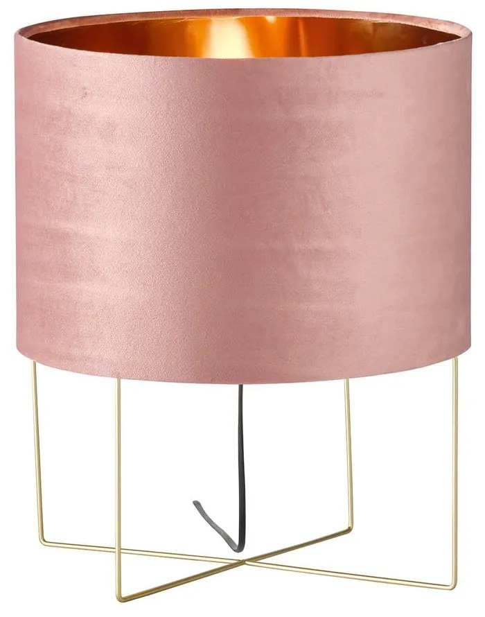Růžová stolní lampa s textilním stínidlem (výška 43 cm) Aura – Fischer &amp; Honsel