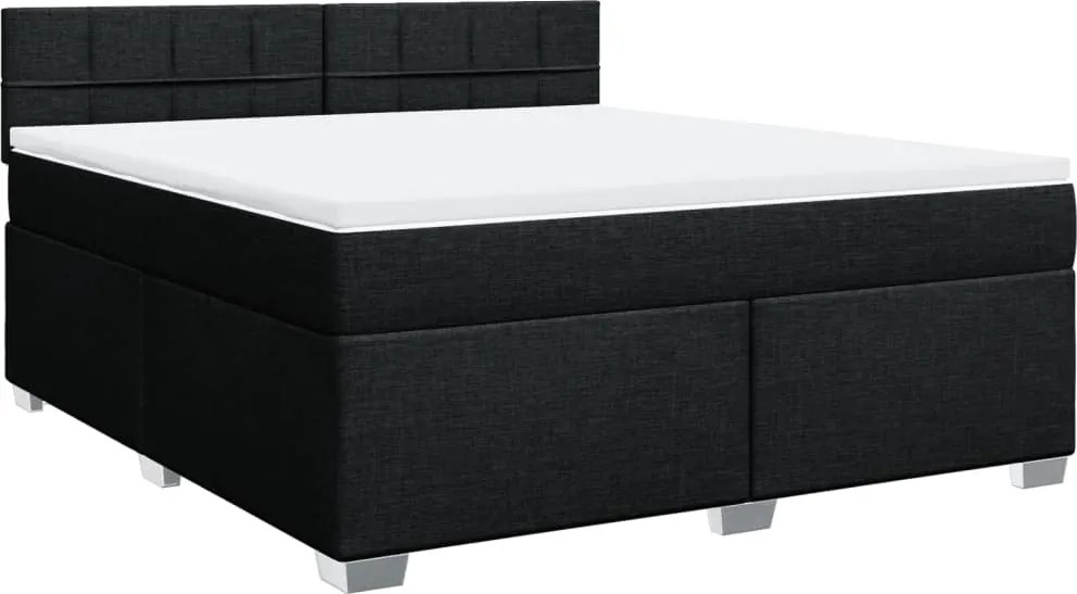Box spring postel s matrací černá 180x200 cm textil 3288269