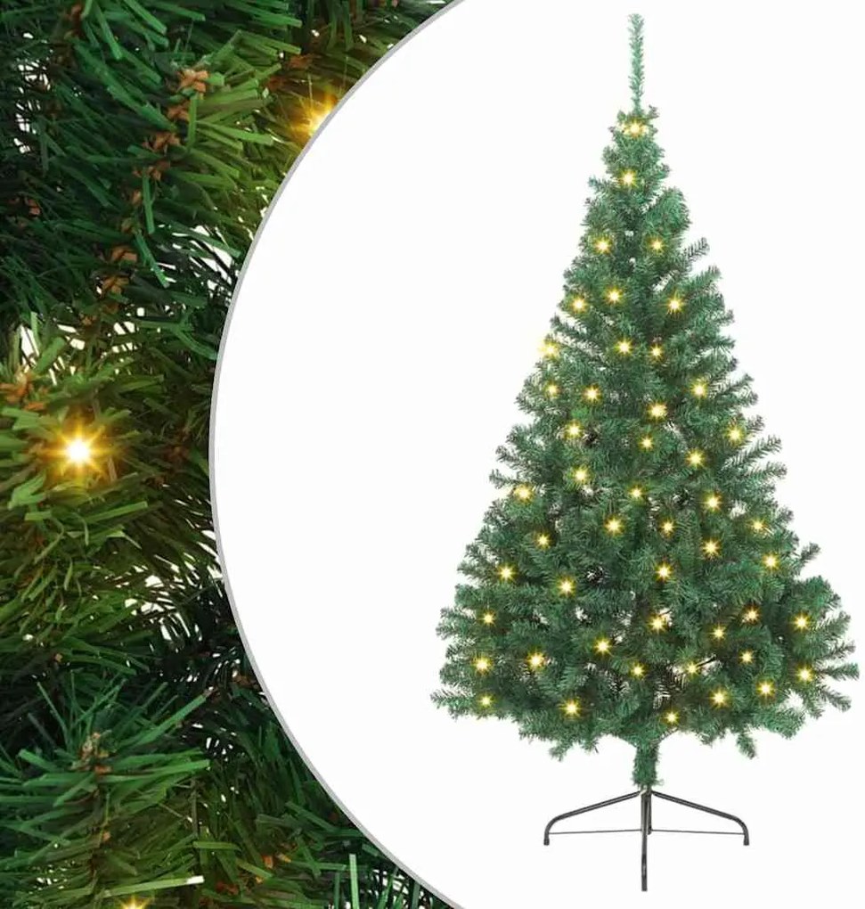Umělý osvětlený vánoční stromeček Zelená 240 cm PVC 3397033