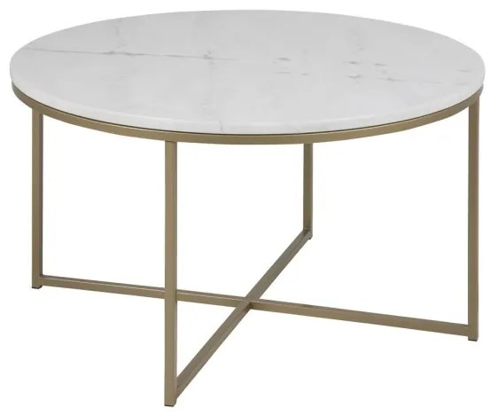 Alisma konferenční stolek R80 bílá / mosaz