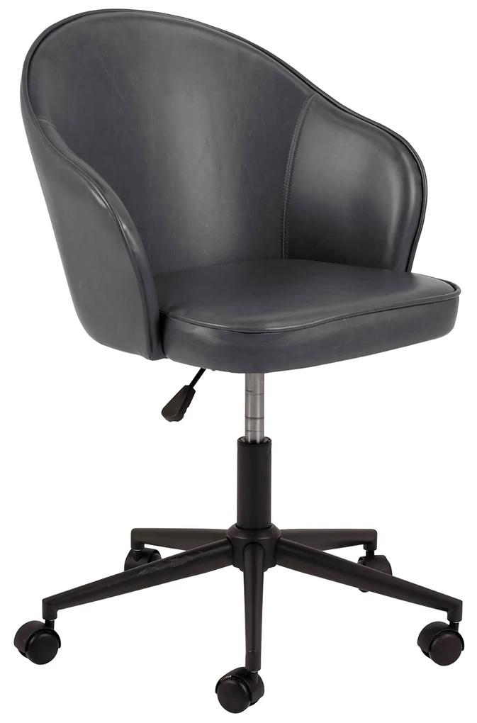 Skórzane krzesło biurowe Czarne LAUREEN