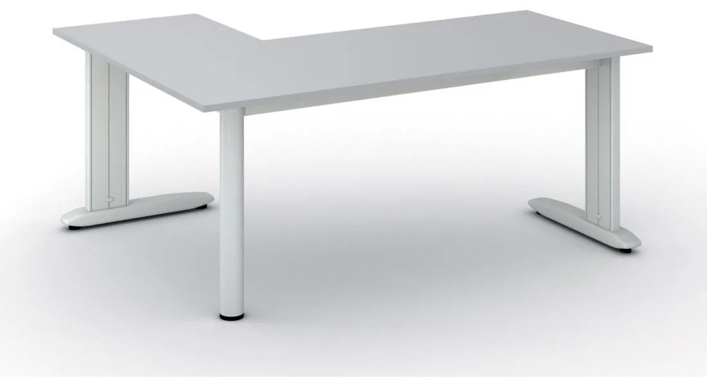 Rohový kancelářský stůl PRIMO FLEXIBLE, 180x140 cm, šedá