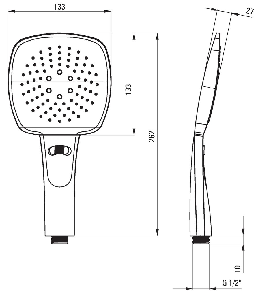 Deante Corio, sprchová baterie s horní dešťovou sprchovou sadou, chromová, NAC_01EM