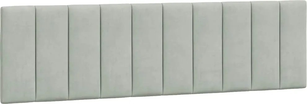 Postel s matrací Hanko světle šedá 180 x 200 cm samet 3208610