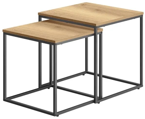 Dvoudílný kávový stolek Cosby dub