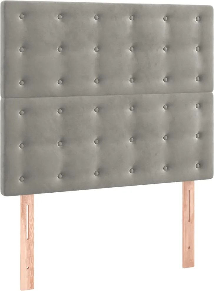 Box spring postel s matrací světle šedá 100x200 cm samet 3138067
