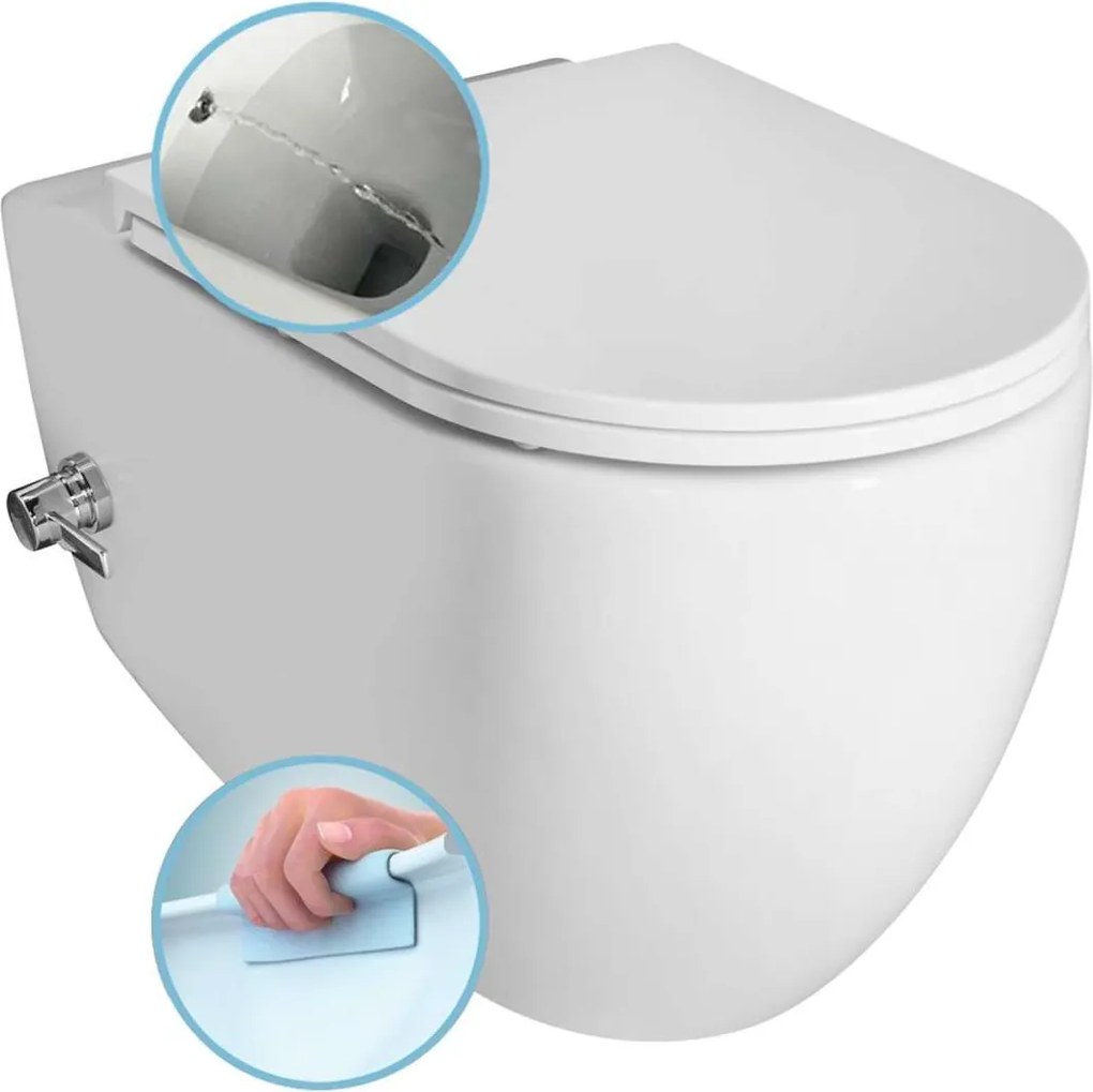 Sapho Isvea Infinity - Závěsné WC CleanWash s bidetovou sprškou, Rimless, bílá 10NFS9217I