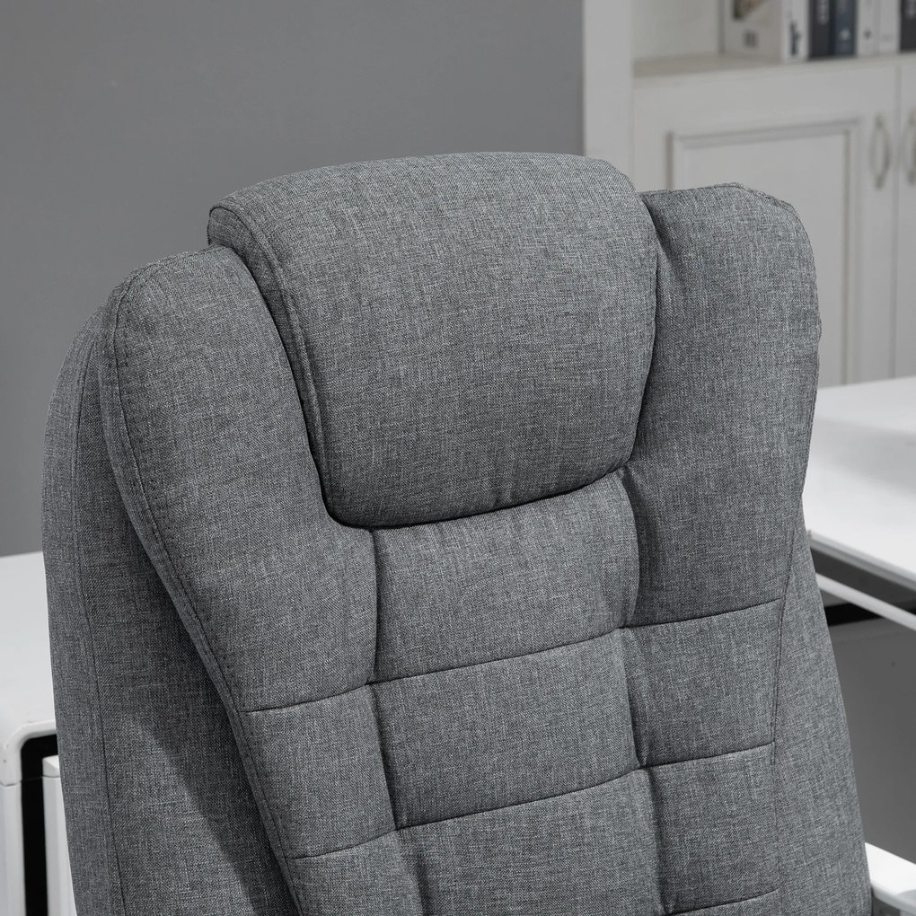 Kancelářská židle Vinsetto ergonomická kancelářská židle se sklopnou podnožkou, výškově nastavitelná a sklopná, kovově šedá pro pohodlí v domácí kanc…