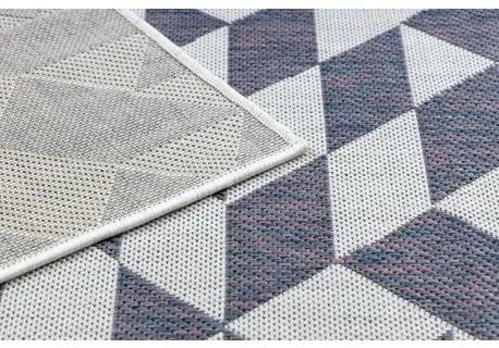 Dywany Luszczow Kusový koberec SISAL SION Geometrický, Trojúhelníky 22373 ecru / modrý / růžový Rozměr koberce: 140 x 190 cm