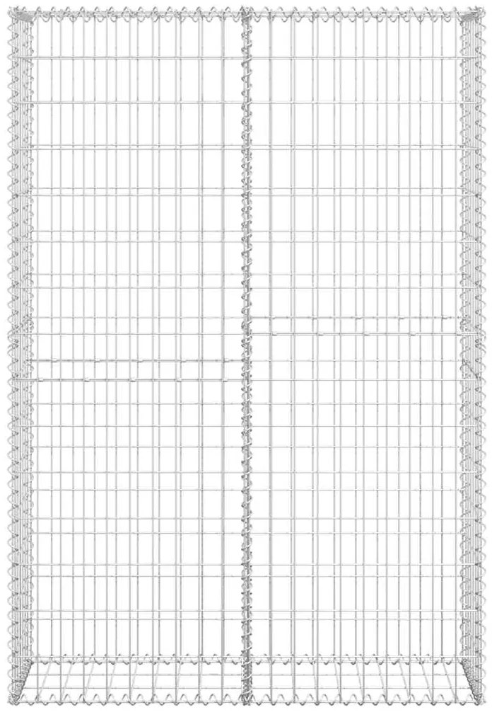 vidaXL Marketos Gabionový koš s víky z pozinkovaného drátu 150 x 100 x 30 cm
