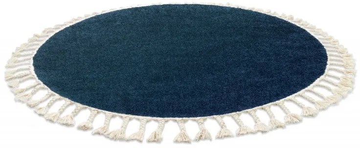 Dywany Łuszczów, Kusový koberec Berber 9000 navy kruh, 120x120 (průměr) kruh, modrá, obývací pokoj
