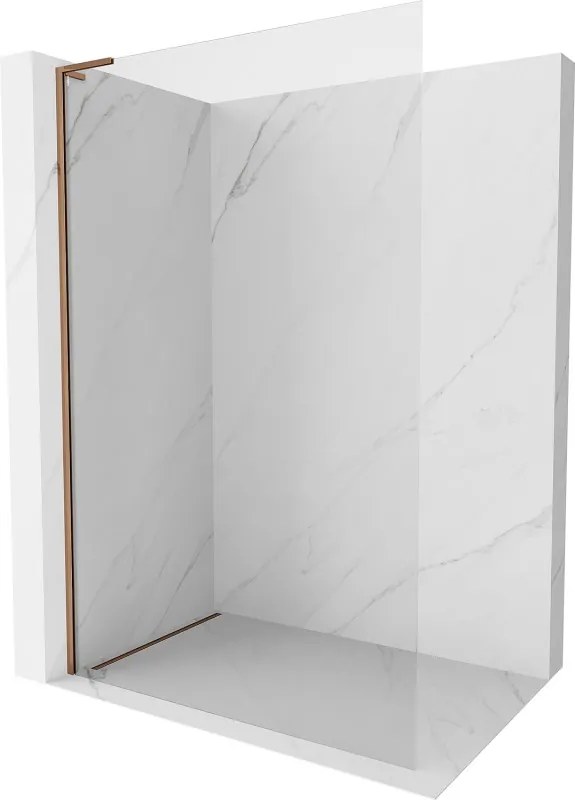 Mexen, Mexen Kioto-X L sprchová stěna 50 x 200 cm, průhledná 10 mm, růžové zlato - 800-050-107-60-00-X