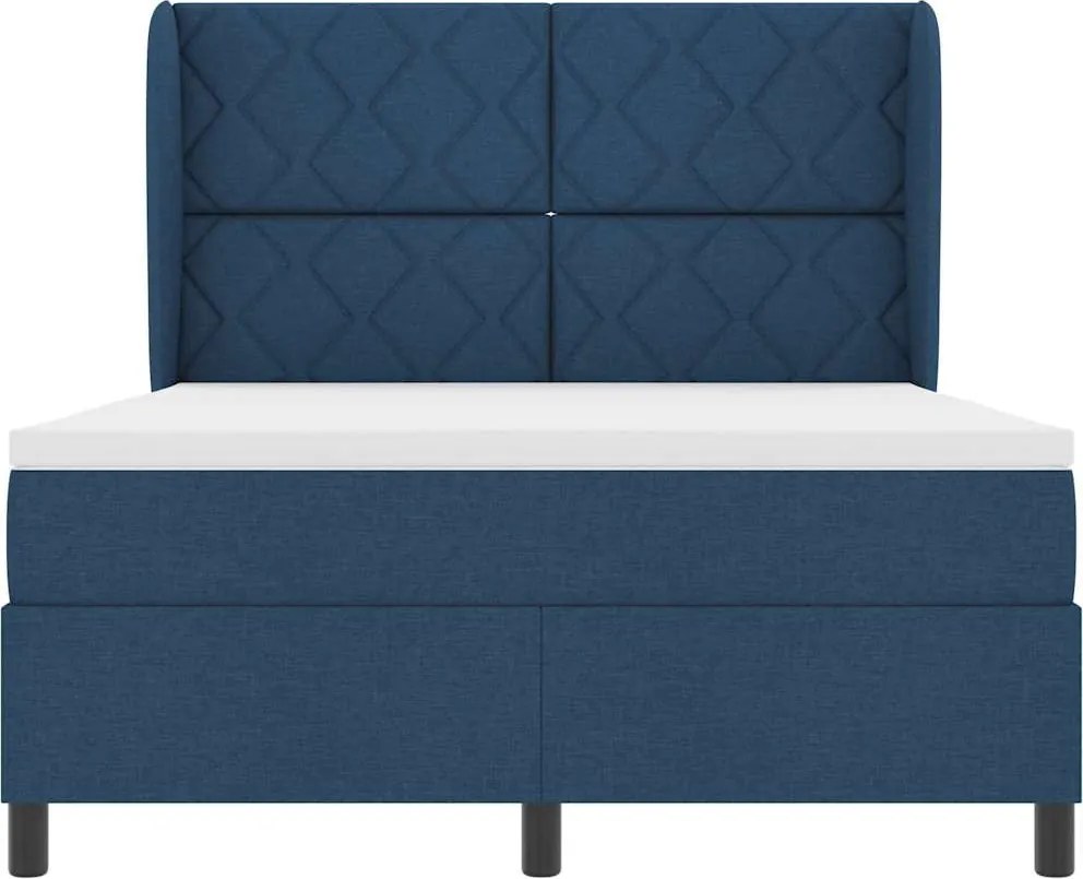Postel s boxspringem s čelo Modrá 160 x 200 cm textil 3340640