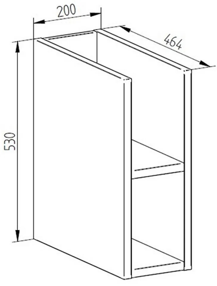Mereo Mereo, Aira, koupelnová skříňka 20 cm, spodní, Multidecor, CN797SDBAR