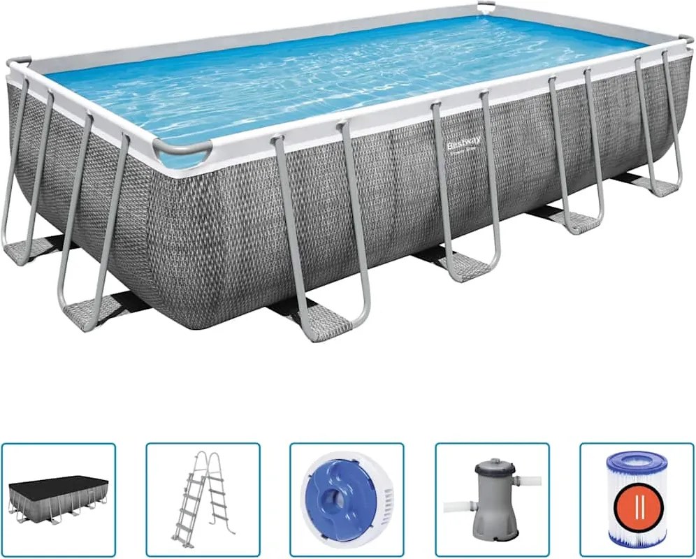 Bestway Bazénový set Power Steel obdélníkový 488 x 244 x 122 cm