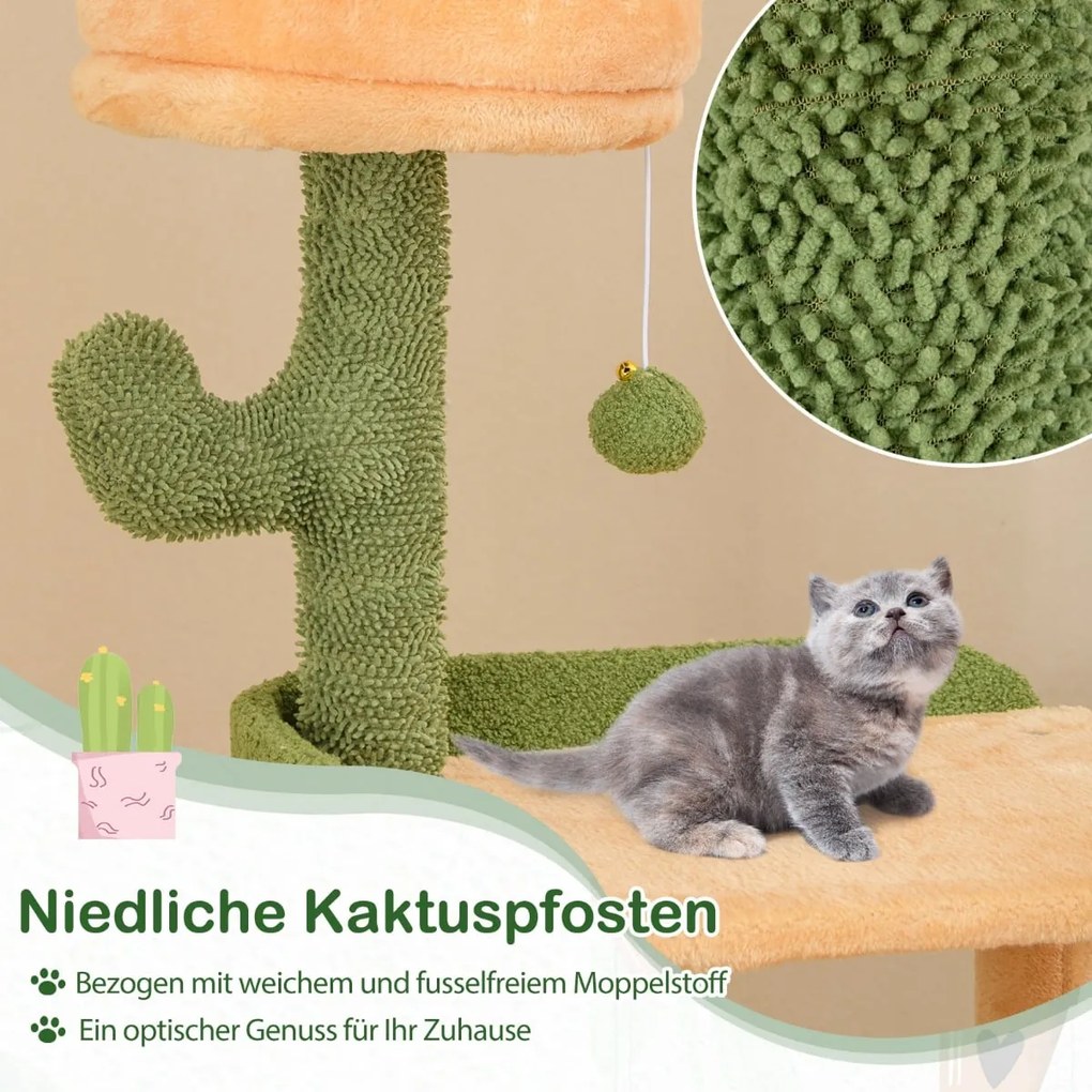 Costway Cat tree kaktus 160 cm kočičí strom s kočkou jeskynní kočičí škrabadlo