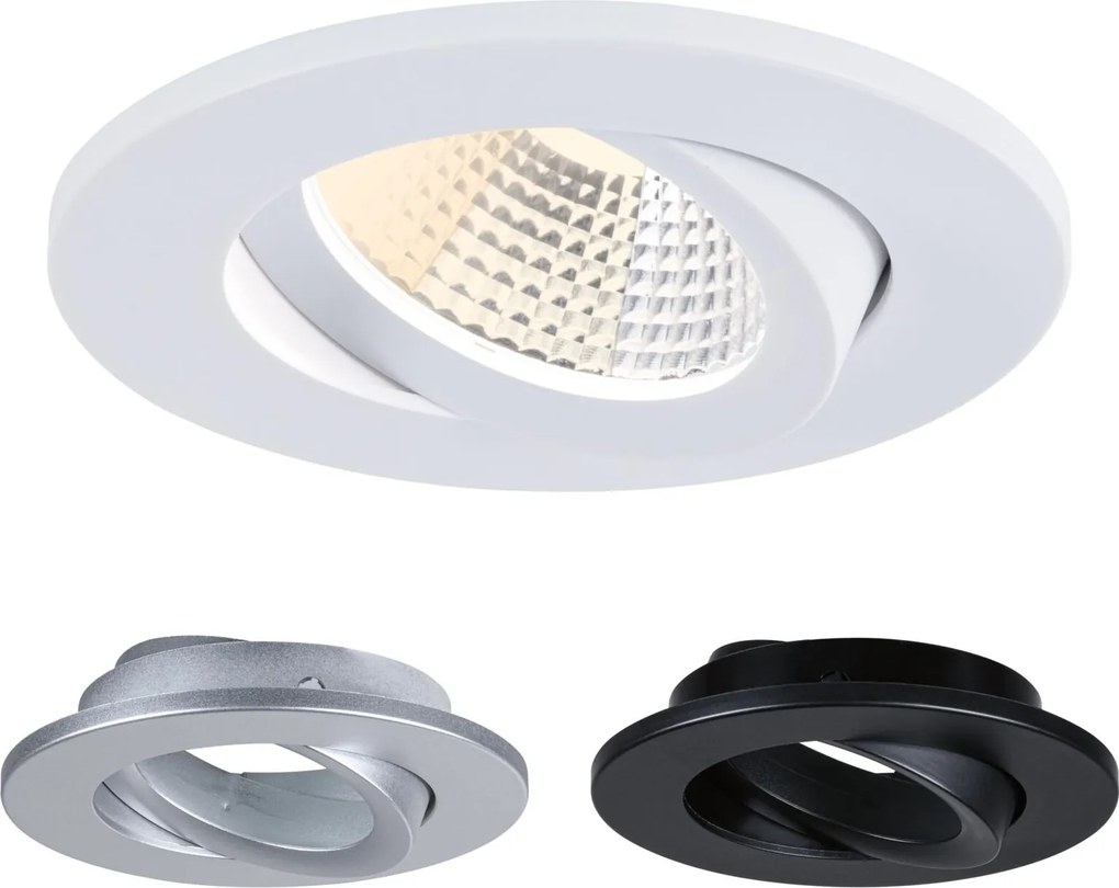 P 94944 LED vestavné svítidlo White Select Viona IP65 kruhové 85mm 25° 6W 230V 2700 - 4000K černá mat/bílá mat/matný chrom - PAULMANN