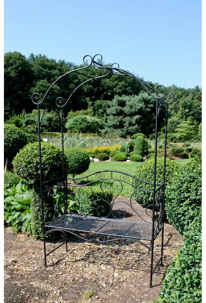 Černá kovová zahradní lavice Colima – Garden Pleasure