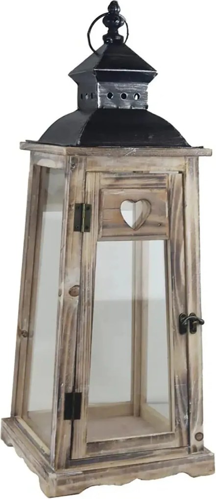 Dřevěná lucerna D7217/B - výška 57 cm