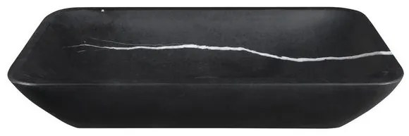 Sapho Blok Kamenné umyvadlo 60x11x35 cm, černý matný Marquin 2401-39
