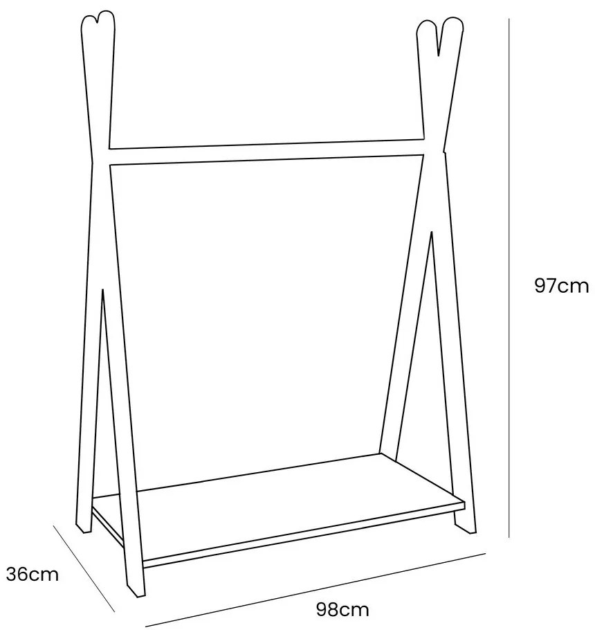 Dětský věšák v dekoru borovice v přírodní barvě 98x97 cm Montessori – Meowbaby