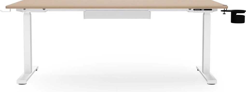 Elektrický stůl s nastavitelnou výškou ergonomický bílý/dub sonoma,1600x800 mm: ARIA