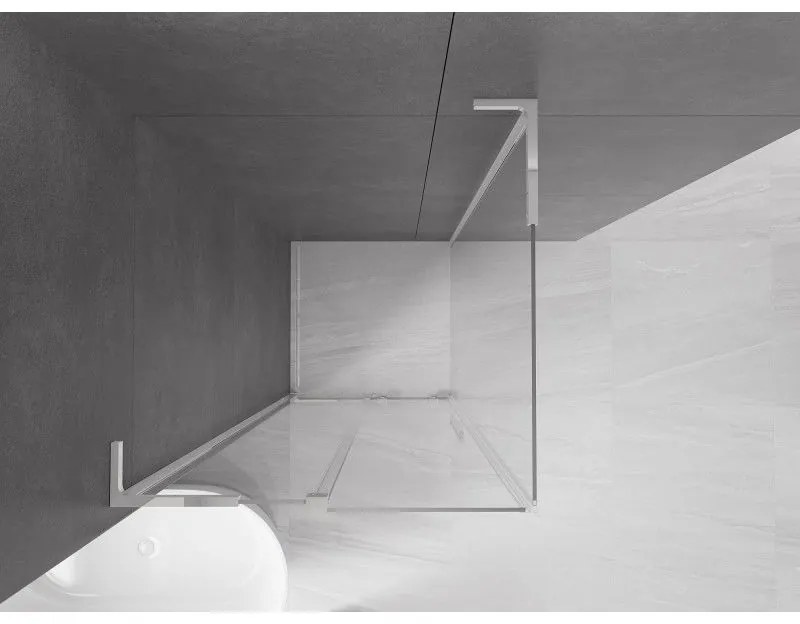 Mexen Velar L, sprchový kout s posuvnými dveřmi 110 x 110 cm, 8mm čiré sklo, chromová, 871-110-110-03-01