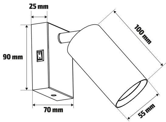 Brilagi - LED Stmívatelné nástěnné bodové svítidlo SELE 1xGU10/6,5W/230V černá