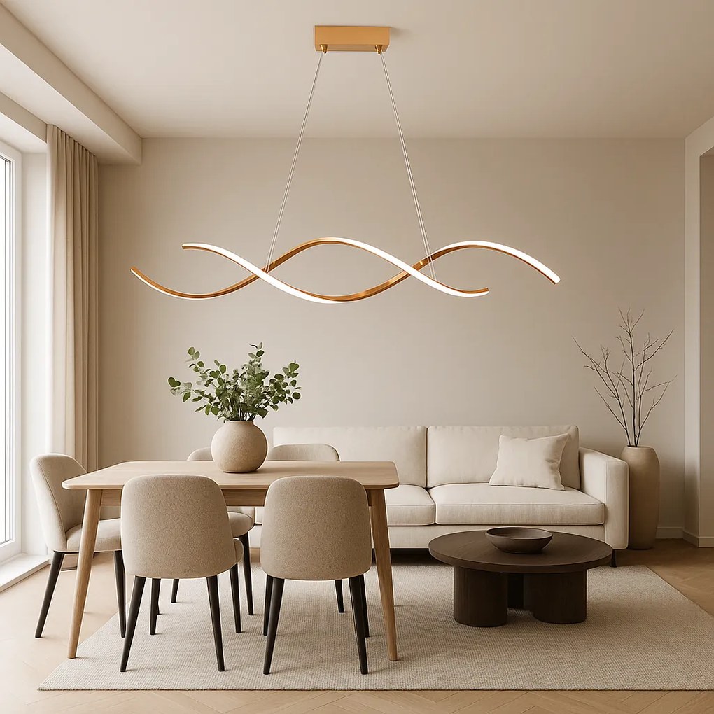 Toolight Toolight, LED stropní osvětlení 110cm, 46W, 3000K, LHJ021-CP, růžové zlato, OSW-50009