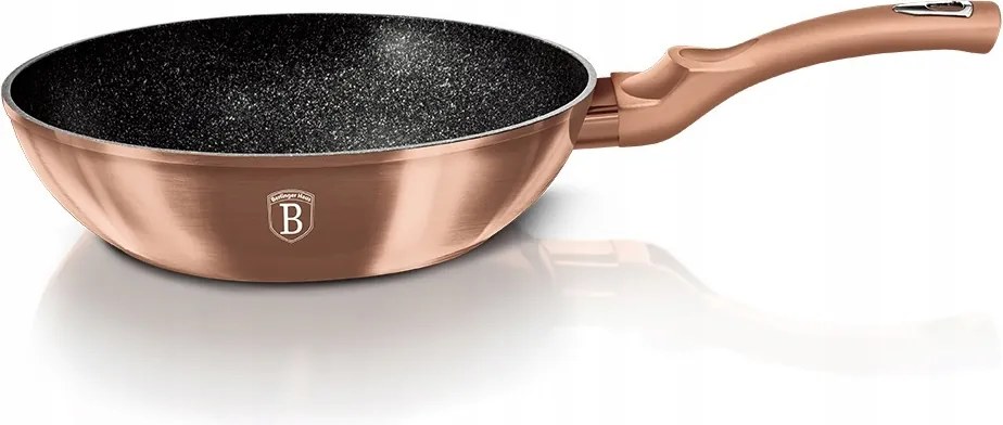 Pánev Wok 28 cm s mramorovým povrchem BerlingerHaus BH-1512 Rose Gold