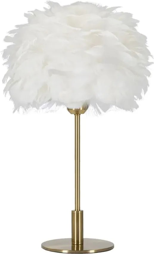 Stolní lampa Ball Feather 50 cm bílo-zlatá