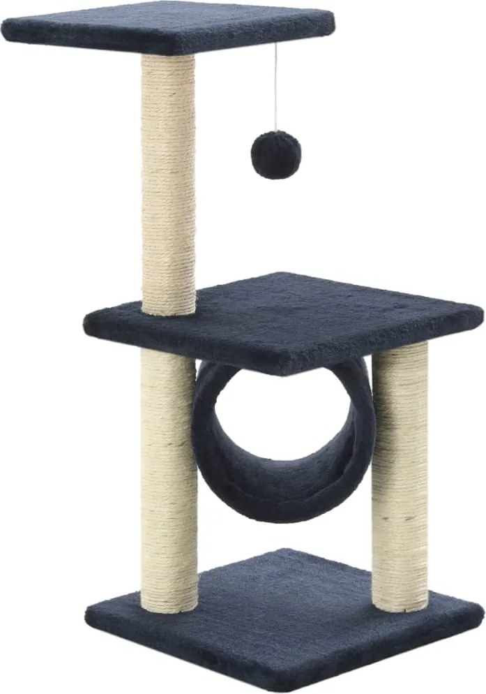 Škrabadlo pro kočky se sisalovými sloupky 65 cm tmavě modré 170550