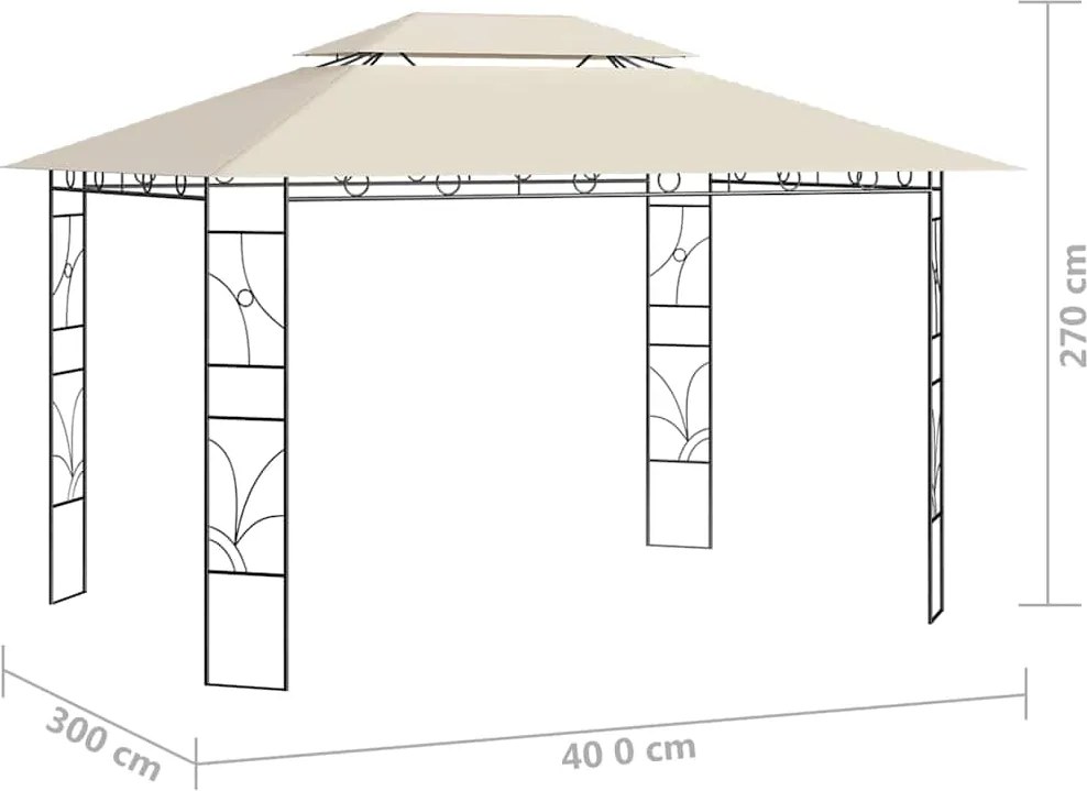 Altán 4 x 3 x 2,7 m krémový 160 g/m² 313915