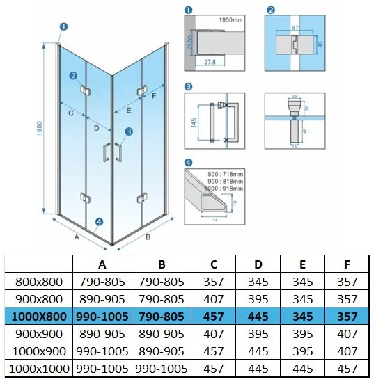 BPS-koupelny Obdélníkový sprchový kout HYD-OK12B 100x80 černý/transparent + vanička HYD-OSV-ST03A černá