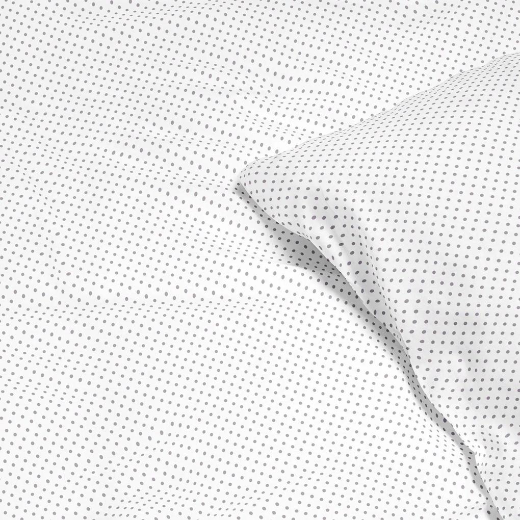 Goldea bavlněné ložní povlečení - šedé puntíky na bílém 140 x 200 a 70 x 90 cm