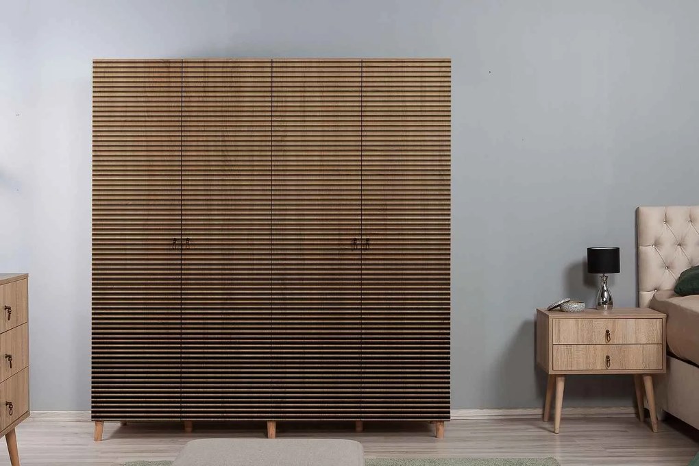 Designová šatní skříň Vallissa II 192 cm vzor dub