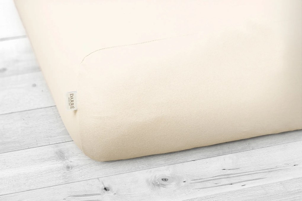 Jersey prostěradlo smetanové na výšku matrace do 30 cm Velikost: 180 x 200