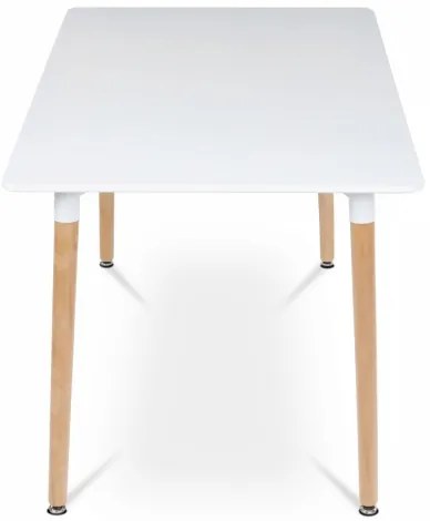 Jídelní stůl 120x80x74 bílý matný lak dřevěné nohy DT-304 WT