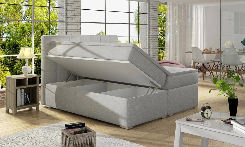 Moderní box spring postel Alicante 160x200, bílá