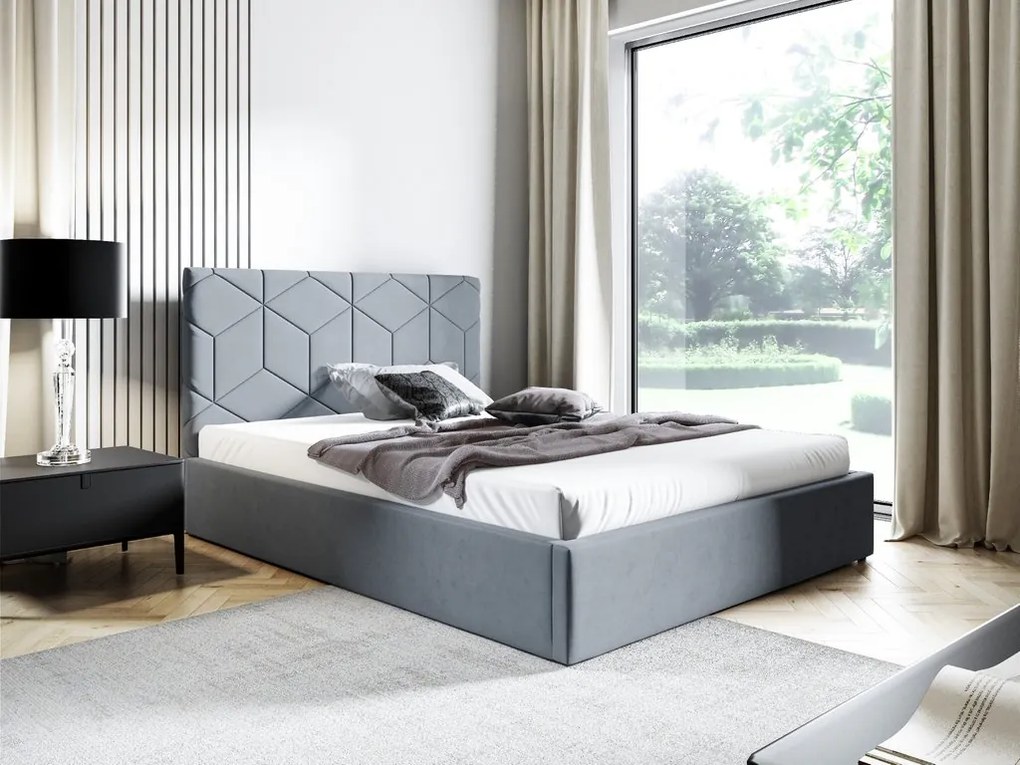 Eka Čalouněná postel BOX 180x200 cm Barva látky Trinity: Oranžová (Trinity 2317), Úložný prostor: Bez úložného prostoru