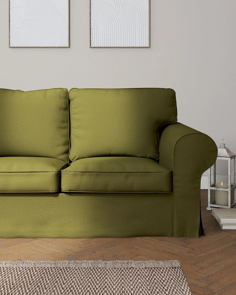 Potah na pohovku IKEA Ektorp 3-místná rozkládací, NOVÝ MODEL 2013 barva zelená látka pletený vzor
