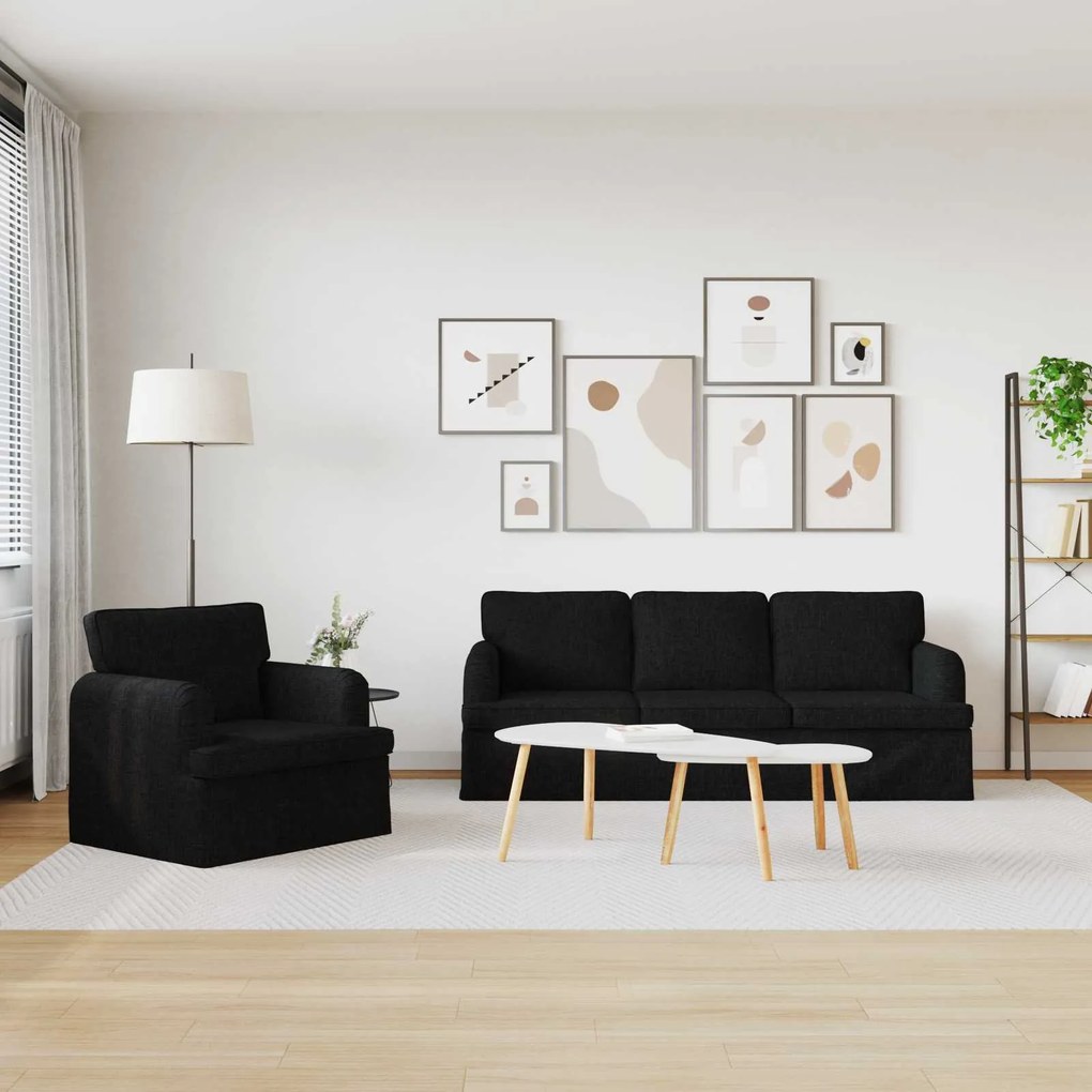 Set pohovek 2 ks Černá textil 3407606