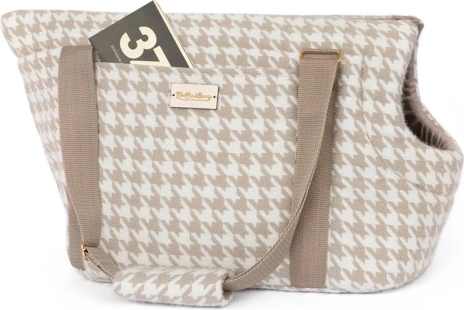 Muffin&Berry Cestovní taška pro psy Tweed Aurelia béžová Velikost: S