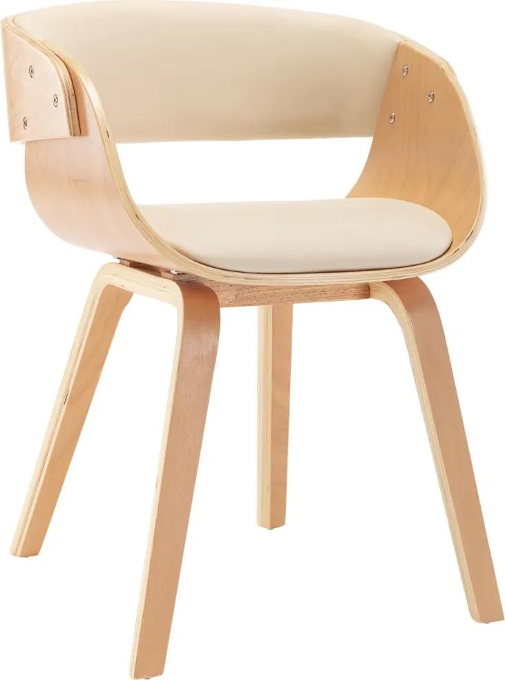 vidaXL Jídelní židle ohýbané dřevo a umělá kůže [283112] Barva: krémová a světle hnědá